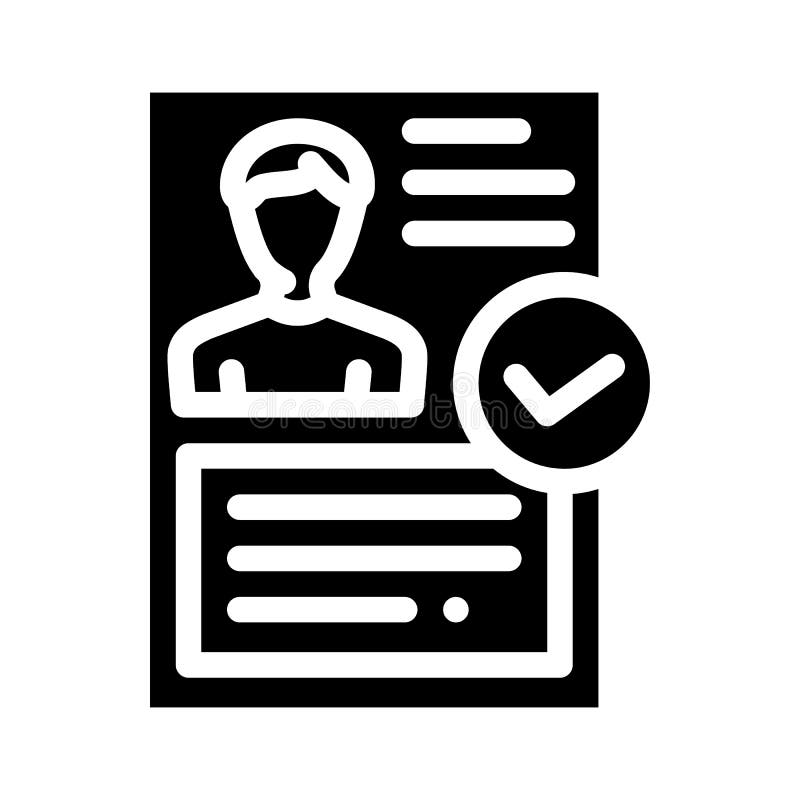 Verified Profile Glyph Icon Vector Illustration Stock Illustration ...