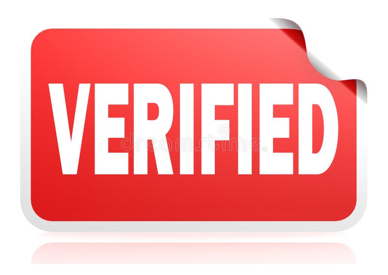 Verified red square banner stock illustration. Illustration of ...