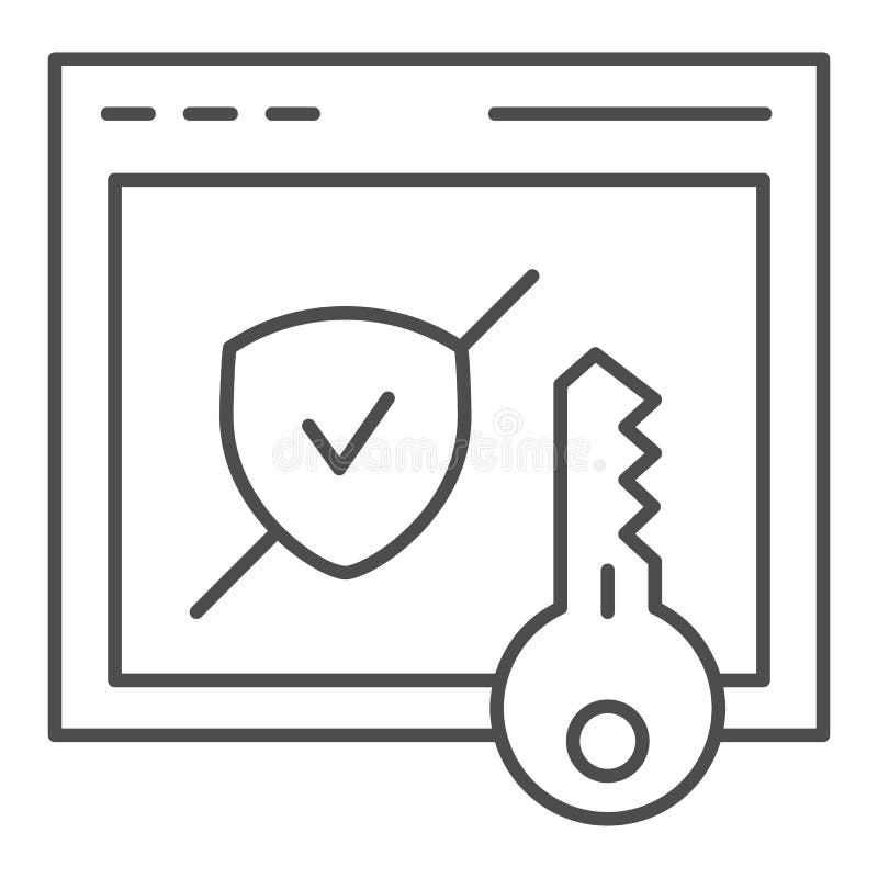 Verified Secure Site Thin Line Icon. Computer Authorization Vector ...