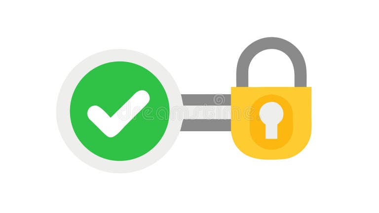 Verified and Secured: Checkmark with Padlock Icon, Vector Design ...