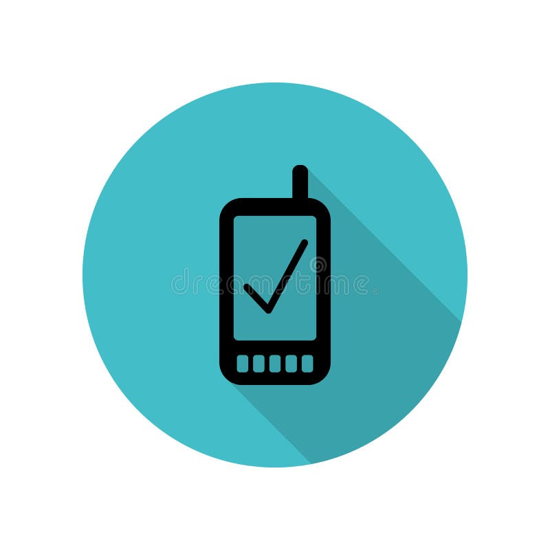 Verified Smart Phone Long Shadow Icon. Simple Glyph, Flat Vector of Web ...