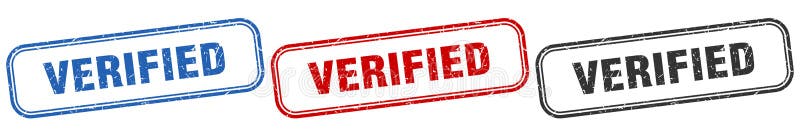Verified Square Isolated Sign Set. Verified Stamp Stock Vector ...