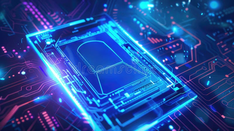 Verified Stamp on a Digital Passport with Blue Holographic Features and ...