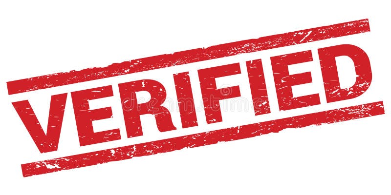 VERIFIED Text on Red Rectangle Stamp Sign Stock Illustration ...