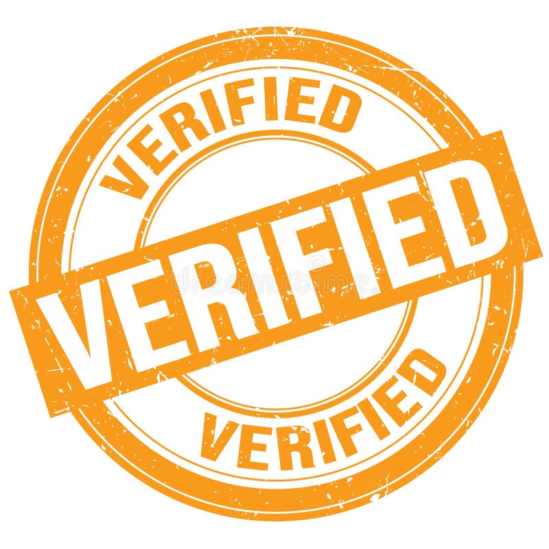 VERIFIED Text Written on Orange Round Stamp Sign Stock Illustration ...