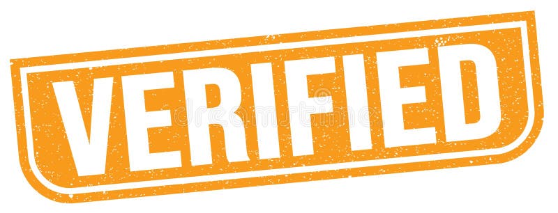 VERIFIED Text Written on Orange Stamp Sign Stock Illustration ...