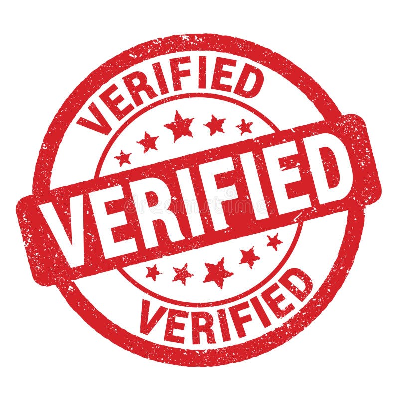 VERIFIED Text Written on Red Round Stamp Sign Stock Illustration ...