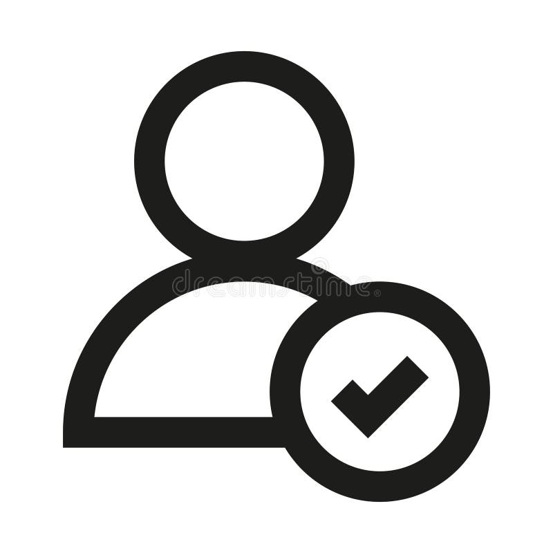 Verified User Icon. Profile with Checkmark. Minimalist Approval Symbol ...