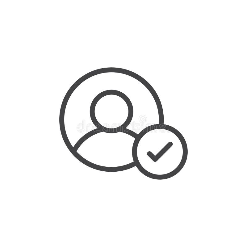Verified User Icon Simple Outline Vector Logo Stock Vector - Illustration of account, profile ...