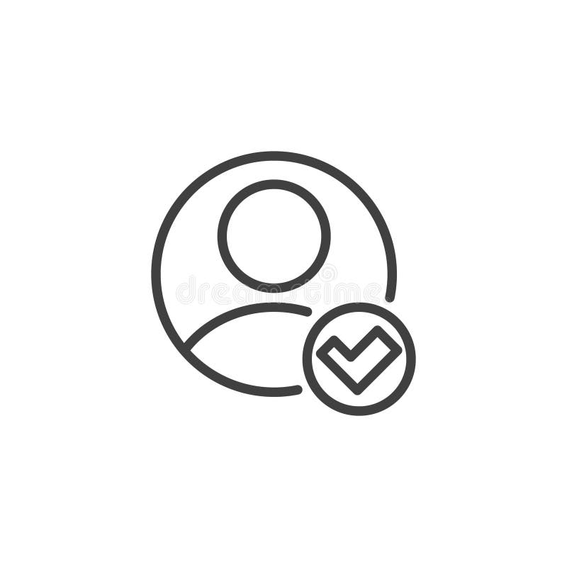 Verified User line icon stock vector. Illustration of accept - 322011141