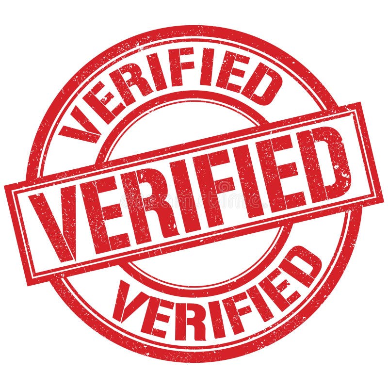 VERIFIED Written Word on Red Stamp Sign Stock Illustration ...