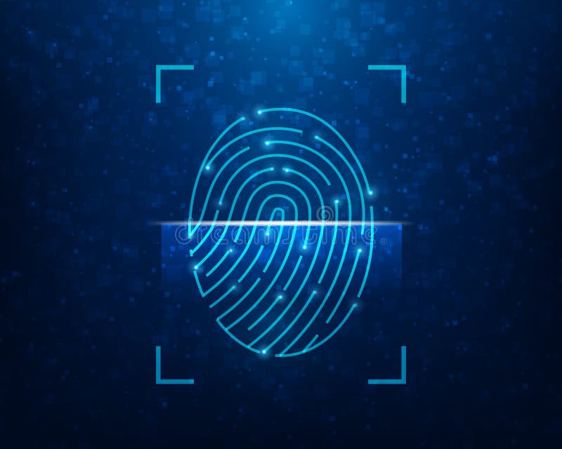 Verify Fingerprint Identity Digital Technology Stock Vector ...