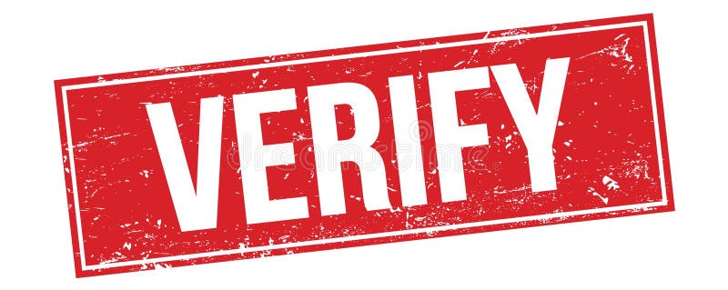 VERIFY Text on Red Grungy Rectangle Stamp Stock Illustration ...