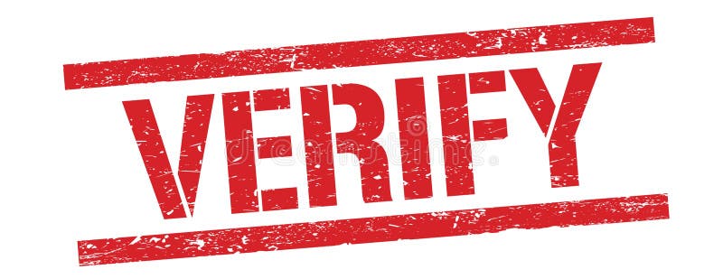 VERIFY Text on Red Vintage Lines Stamp Stock Illustration ...