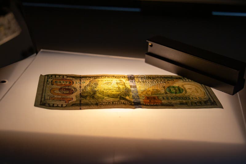 Verifying the Authenticity of the Dollars Stock Photo - Image of ...