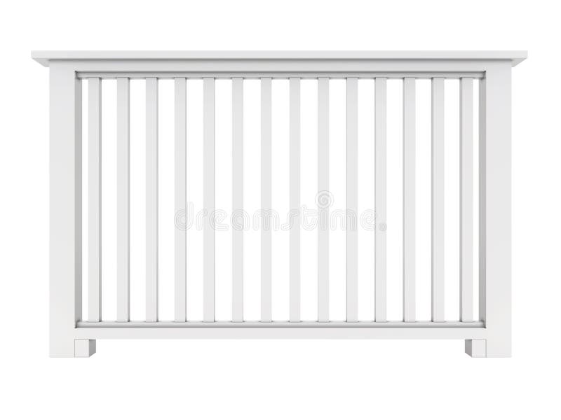 Verja De Madera Blanca Con Balaustres De Madera Stock de ilustración ...