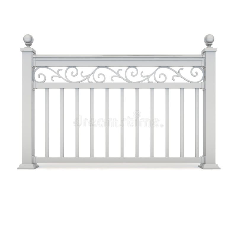 Verja Del Metal Blanco Con El Modelo Stock de ilustración - Ilustración ...