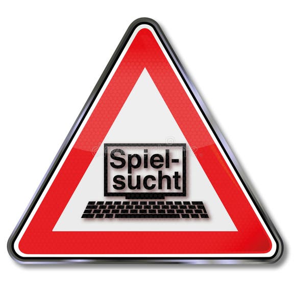 Warning Sign Gambling on a Computer Stock Vector - Illustration of ...