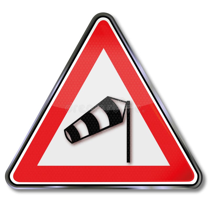 Warning Possible Side Winds Stock Vector - Illustration of street ...