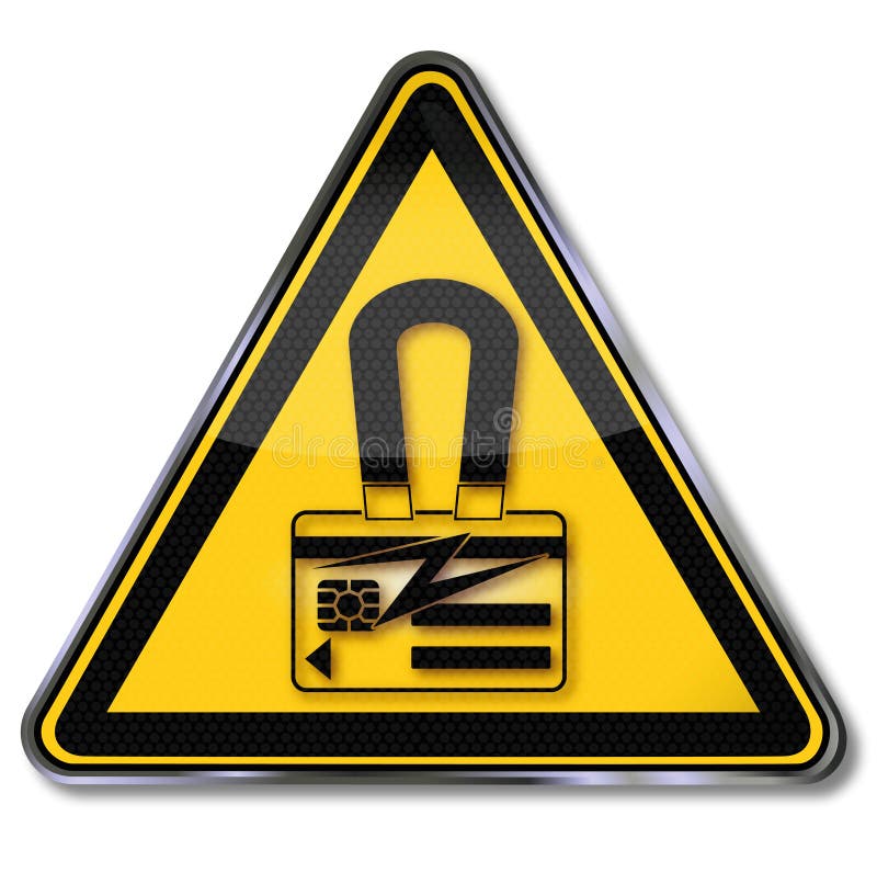 Danger of Magnetic Charge and Smart Card Stock Vector - Illustration of ...