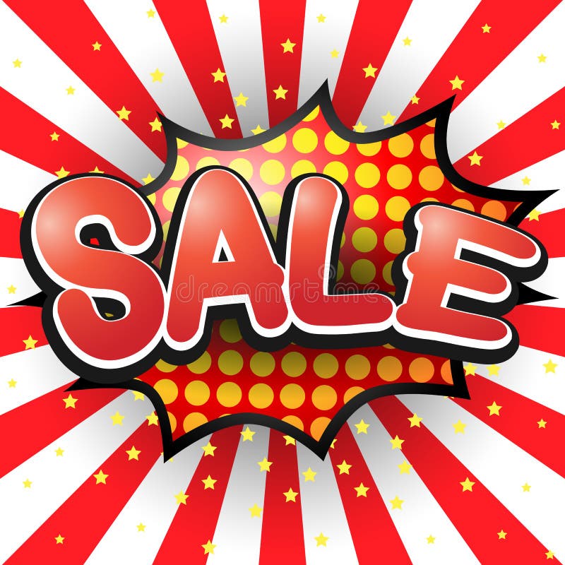 Sale. Comic Spraakwolk. Vector Vector Illustratie - Illustration of ...