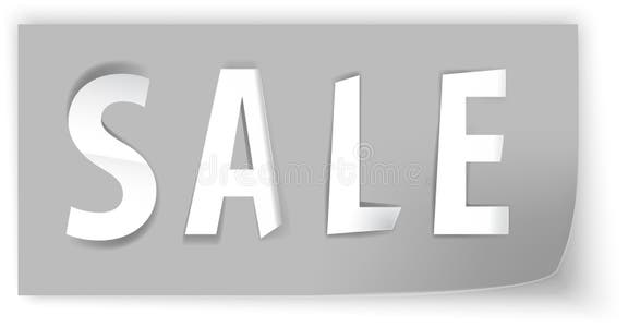 Verkoop papercut 2 vector illustratie. Illustration of kaart - 32289665