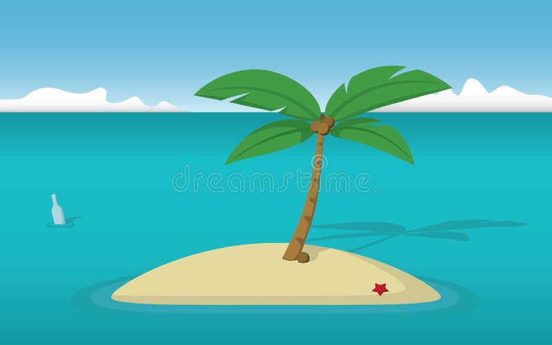 Verlaten Eiland vector illustratie. Illustration of tropisch - 16272228