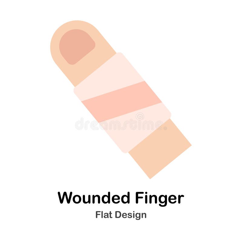 Verletzter Finger-flache Illustration Vektor Abbildung - Illustration ...