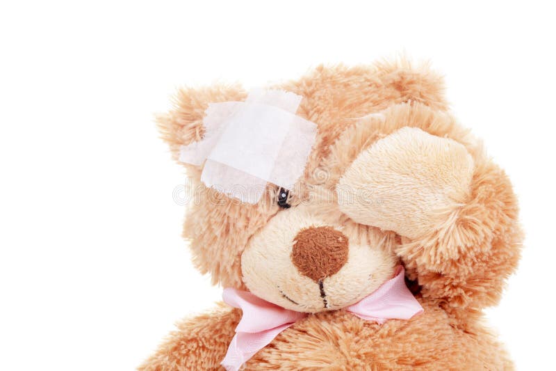 Verletzter süßer Teddybär stockfoto. Bild von schmerzlich - 25685358