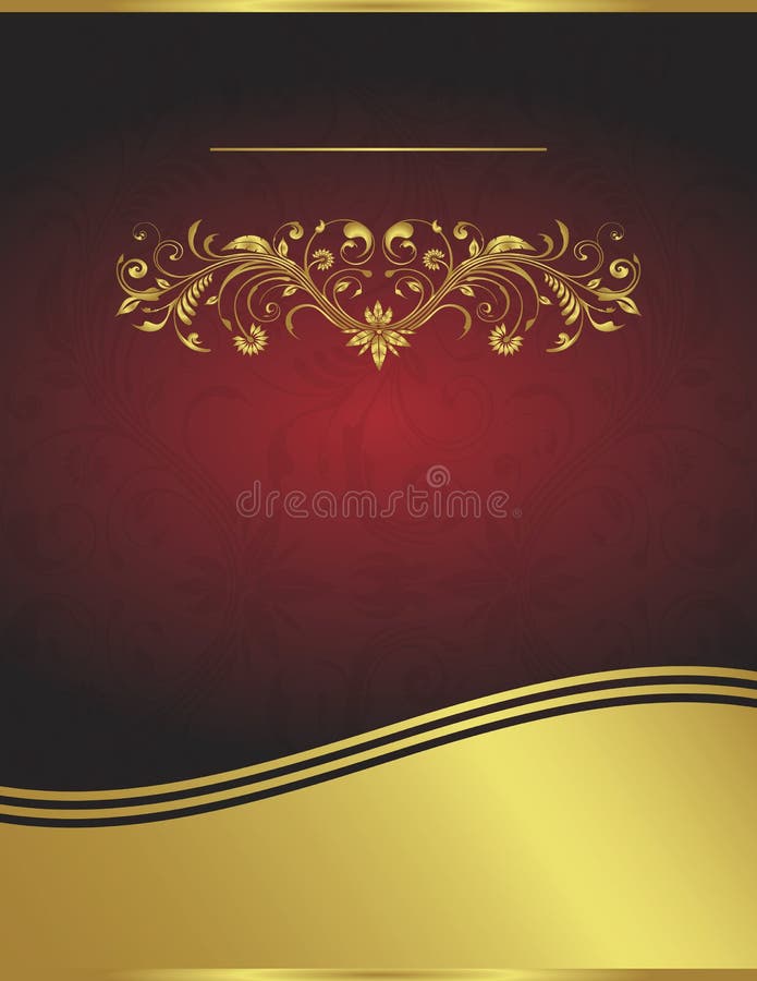 Vermelho Do Vetor E Molde Elegantes Do Fundo Do Ouro Ilustração do ...