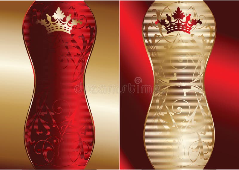 Vermelho E Bandeira Ornamentado Do Ouro Ilustração do Vetor ...