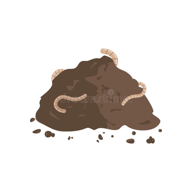 Vermi nel compost illustrazione vettoriale. Illustrazione di fumetto ...