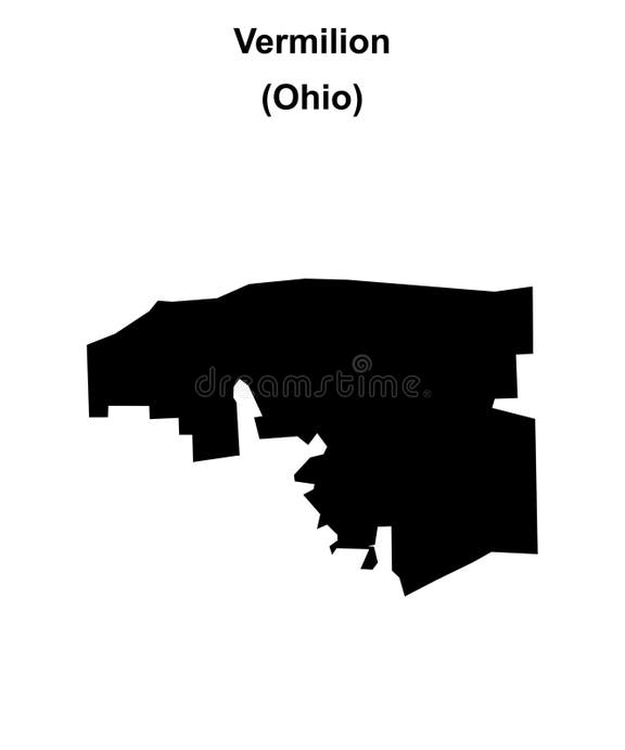 Vermilion outline map stock vector. Illustration of blank - 357494472