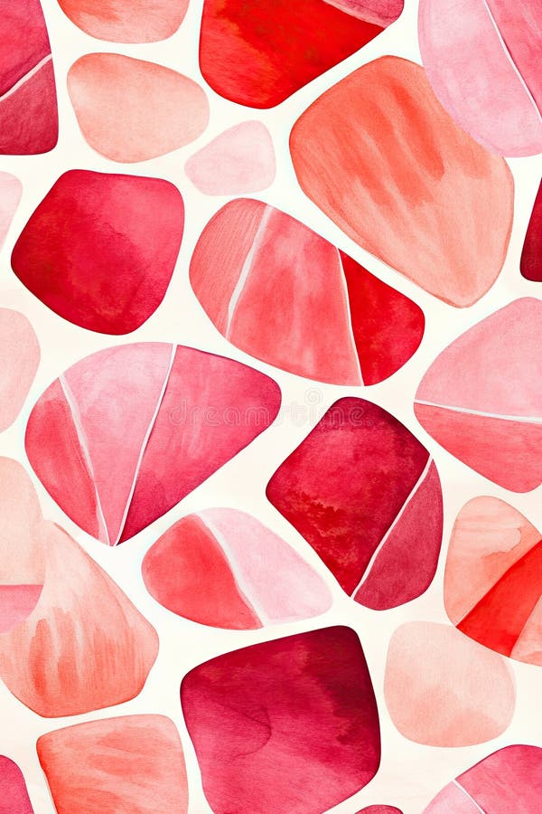 Vermillion and Blush Playful Hand-drawn Pattern with Modern Graphic ...