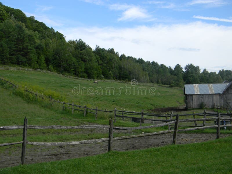 Vermont barn and pasture stock image. Image of wood, barn - 64454011