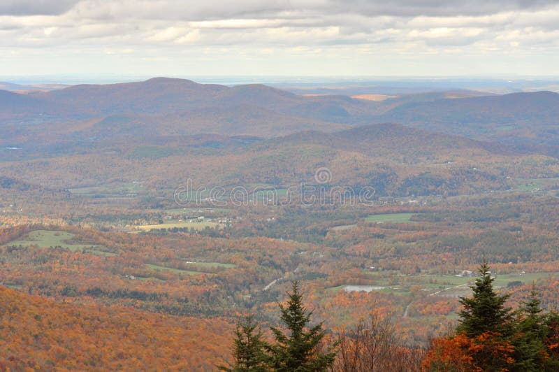 Vermont Fall Foliage, Mount Mansfield, Vermont Stock Image - Image of ...