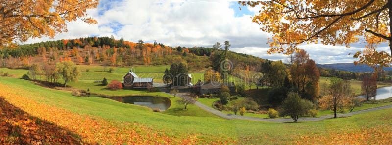 Vermont Farm Panoramic stock photo. Image of colors, village - 11513034