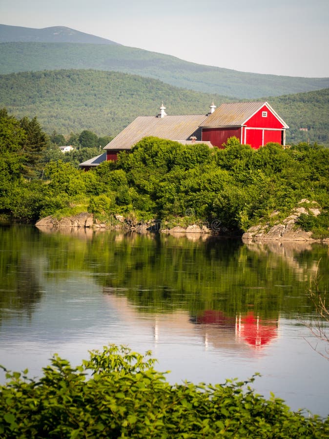 Vermont Farm by River stock image. Image of landscape - 27142133
