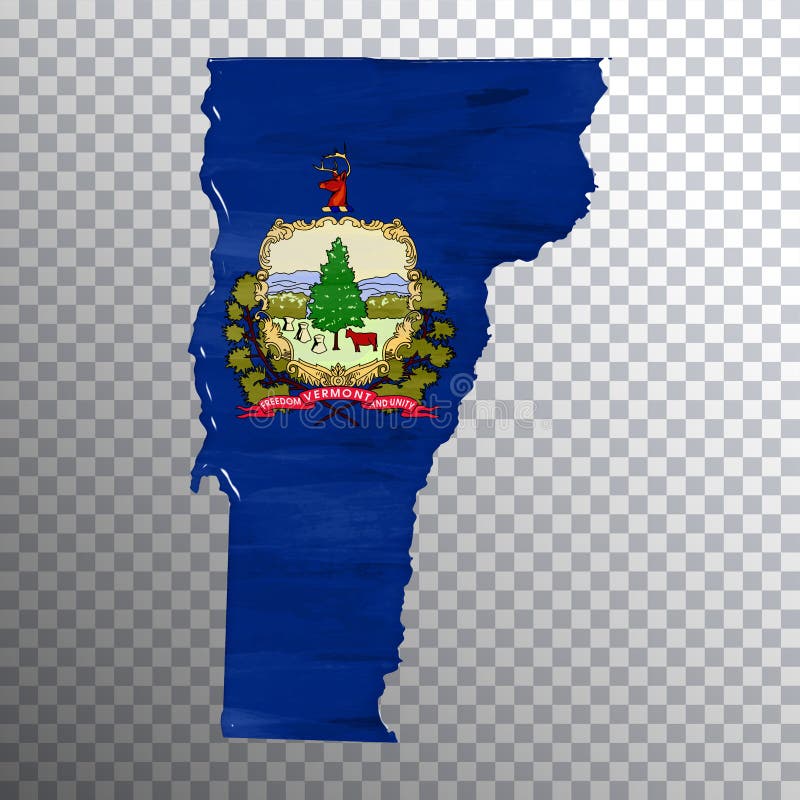 Vermont Flag on Map, Transparent Background Stock Photo - Image of ...