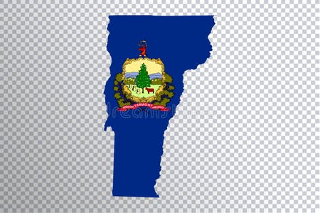 Vermont Flag on Map, Transparent Background Stock Photo - Image of ...