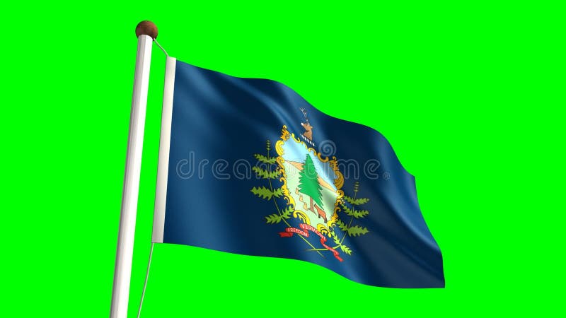 Vermont Flag Realistic Waving in the Wind 4K Video, Green Screen ...