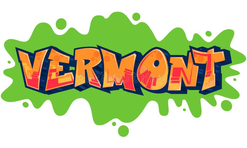 Vermont - Graffiti Styled Vector Logotype Design Stock Vector ...