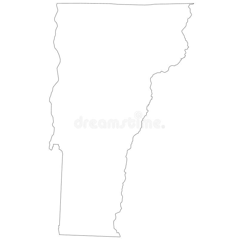 Vermont Map. High Detailed Illustration Map - Outline Vermont State Map ...