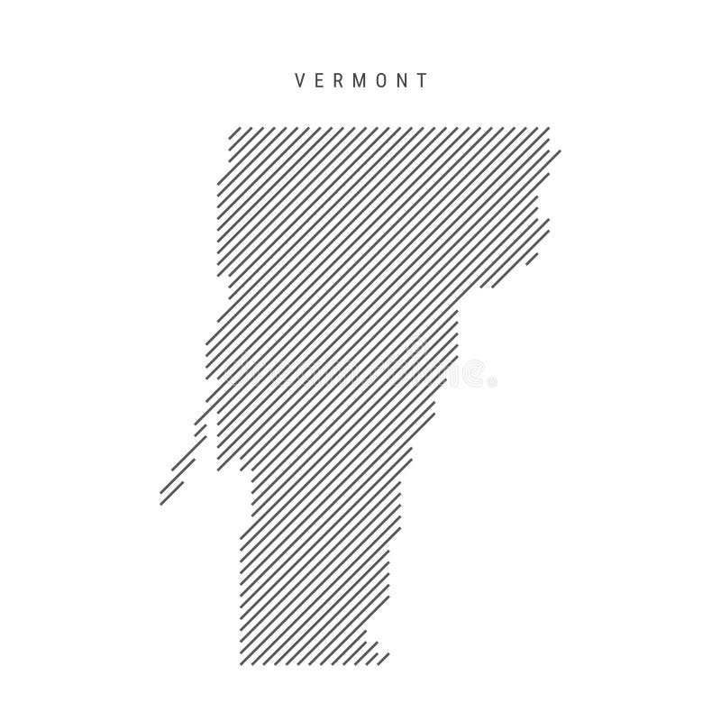 Vermont Map from Pattern of Black Slanted Parallel Lines. Flat Vector ...