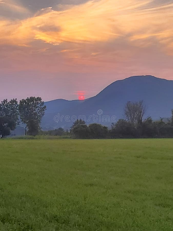 Vermont mountain sunset stock image. Image of farm, road - 162546273