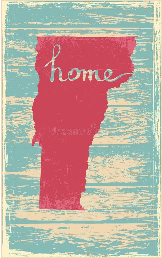 Vermont Nostalgic Rustic Vintage State Vector Sign Stock Vector ...
