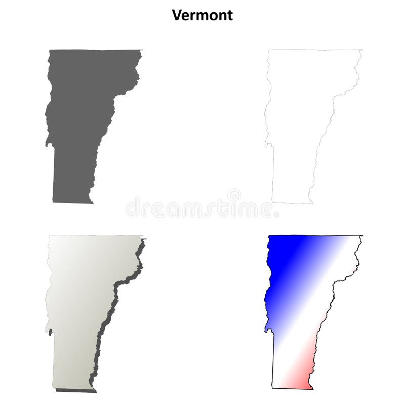 Vermont outline map set stock vector. Illustration of boundary - 82353865