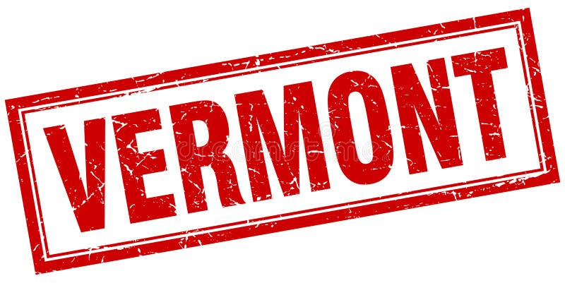 Vermont Red Square Grunge Stamp Stock Vector - Illustration of label ...