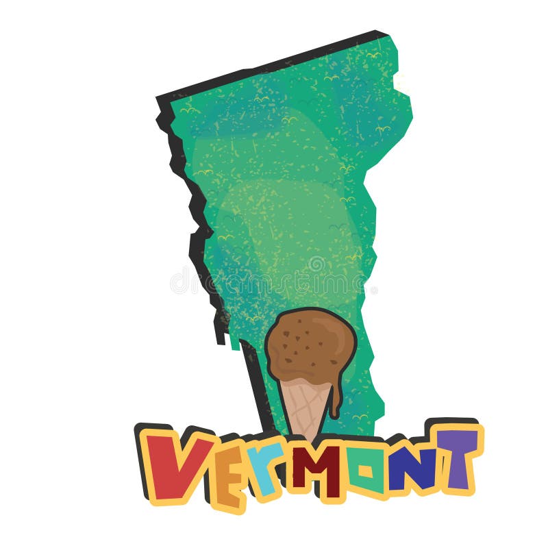 Vermont State Map Vector Illustration Decorative Design Stock