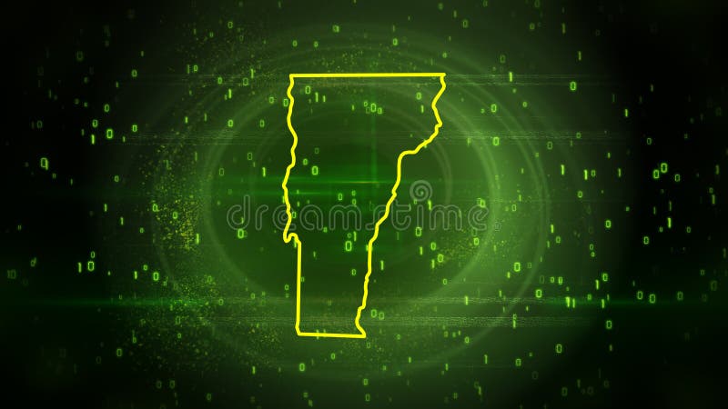 Vermont State (USA) Map on Digital Background Stock Illustration ...